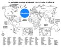 Planisferio con nombres y división política: Listo para imprimir
